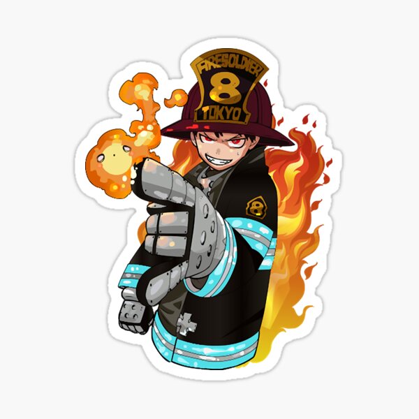 "Fire Force - shinra kusakabe " Sticker by JanaiyahYaws | Redbubble