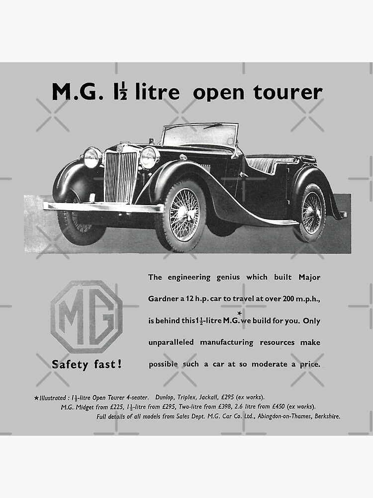 "MG MIDGET 1 1/2 LITRE TF - ADVERT" Poster by ThrowbackM2 | Redbubble