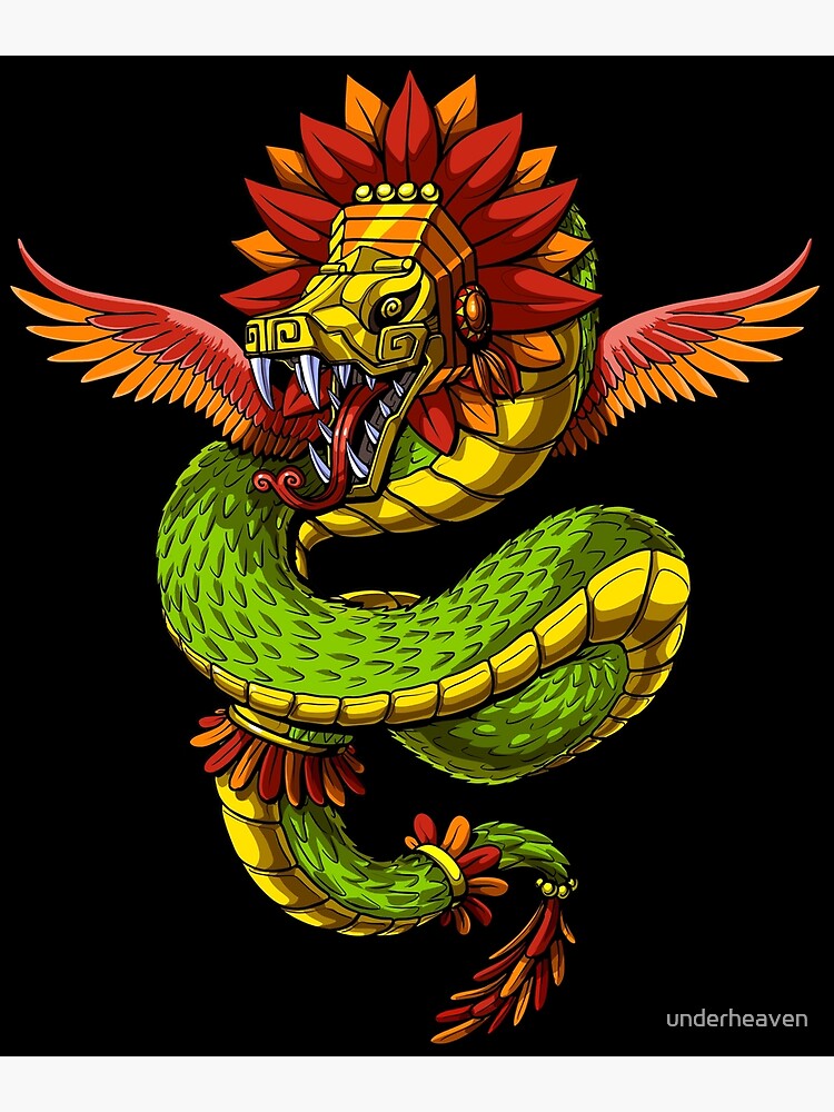 Lámina fotográfica «Dios Serpiente Azteca Quetzalcoatl» de underheaven ...