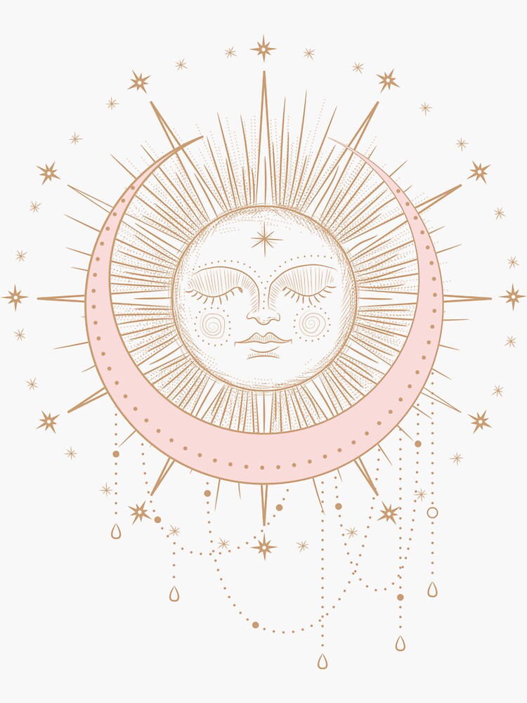 "Bohemian Sun & Moon artwork" Sticker by Immadman | Redbubble