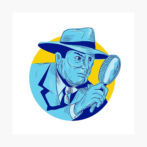 Lámina fotográfica «Detective, tenencia, lupa, círculo, dibujo» de ...