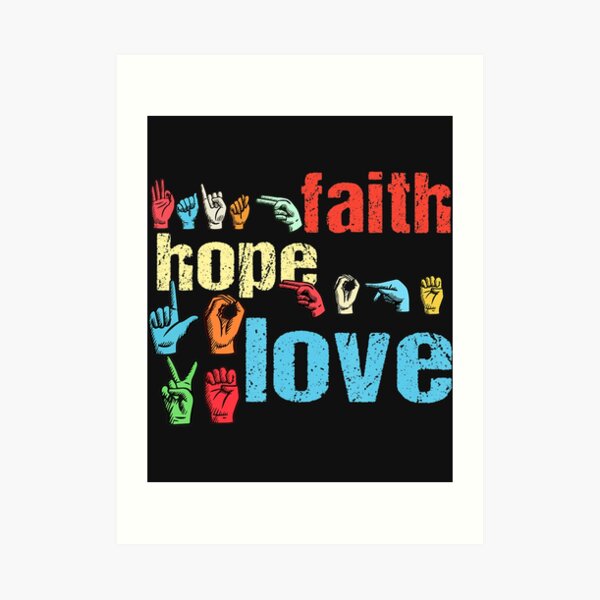 "ASL Faith Hope Love American Sign Language Christian Easter ." Art ...