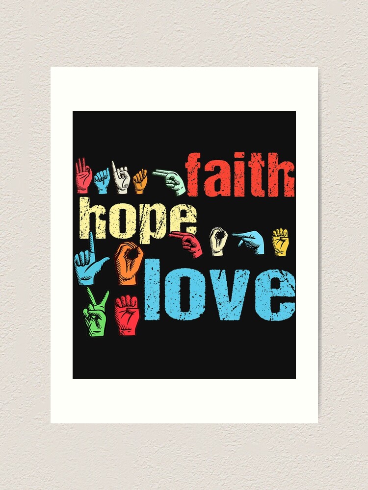 "ASL Faith Hope Love American Sign Language Christian Easter ." Art ...
