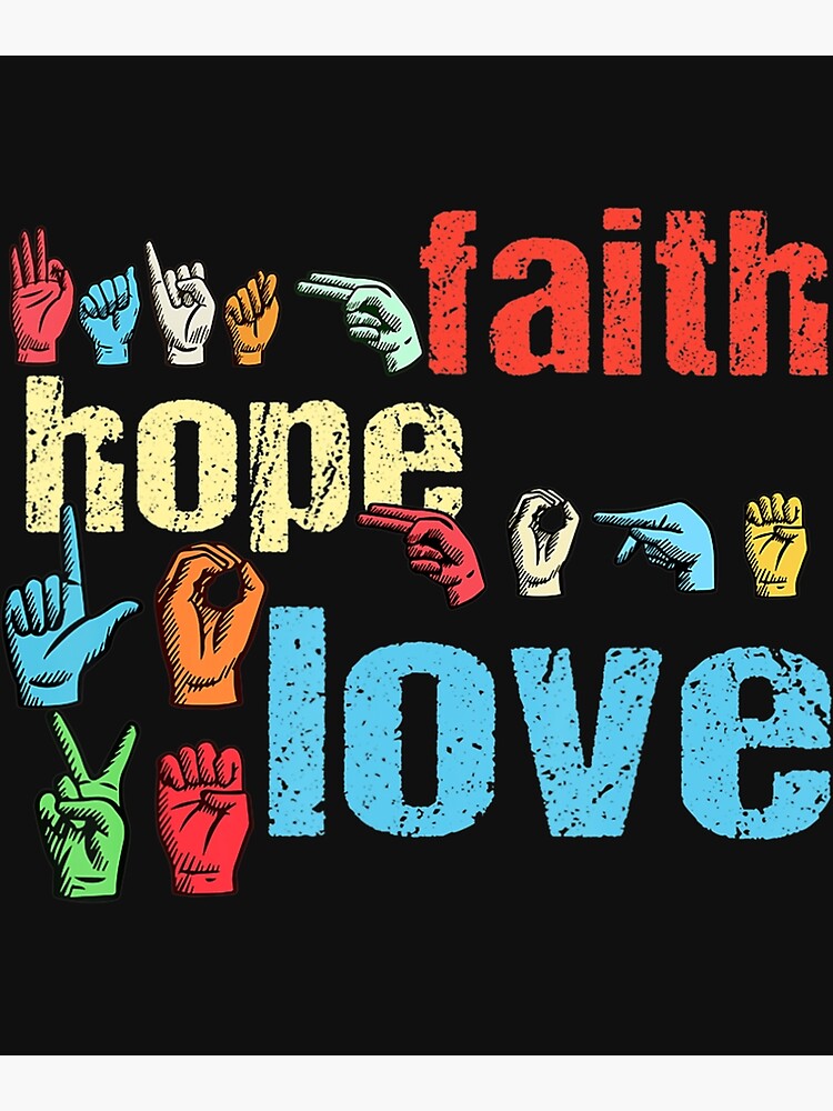 "ASL Faith Hope Love American Sign Language Christian Easter ." Art ...