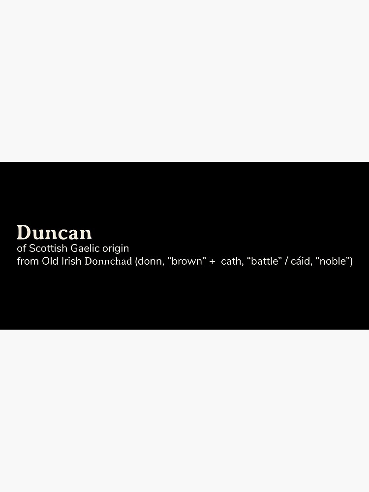 "Duncan name etymology" Poster for Sale by YourNameStory | Redbubble