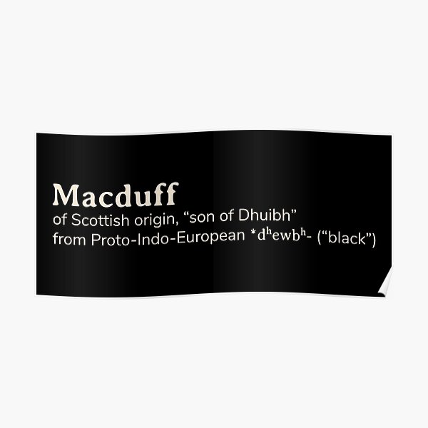 "Macduff name etymology" Poster for Sale by YourNameStory | Redbubble