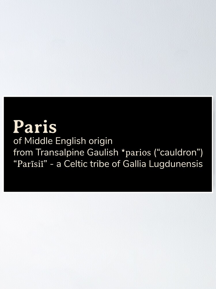 "Paris name etymology" Poster by YourNameStory | Redbubble