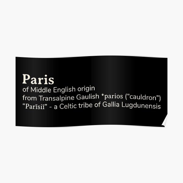 "Paris name etymology" Poster by YourNameStory | Redbubble