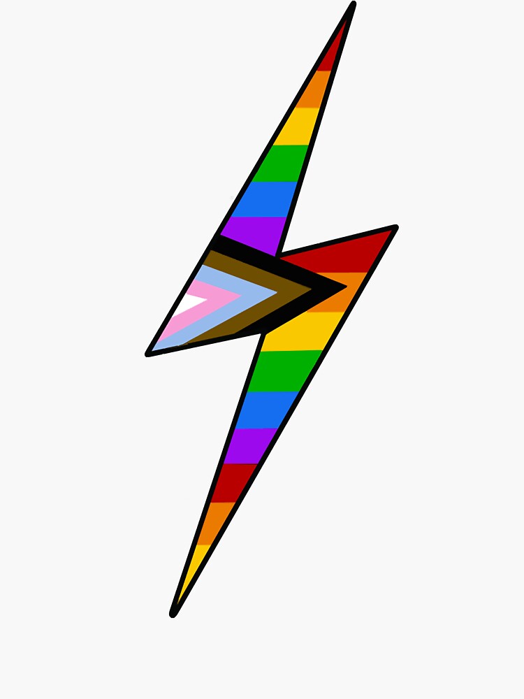 "Pride Lightning Bolt Rainbow" Sticker for Sale by MORRISSONS | Redbubble
