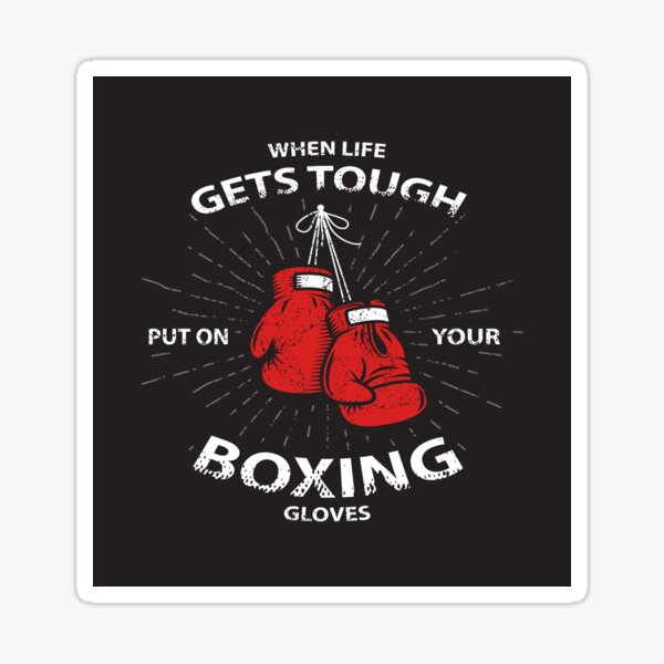 "Grunge Boxing Motivation Poster Print with Boxing Gloves Text Sunburst ...