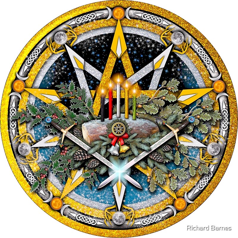 "Sabbat Pentacle of the Winter Solstice/Yule" by Ricky Barnes | Redbubble