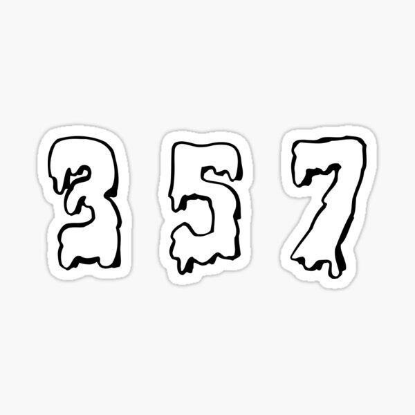 "LUCKY NUMBERS 357" Sticker for Sale by FARESS-GENTLE | Redbubble