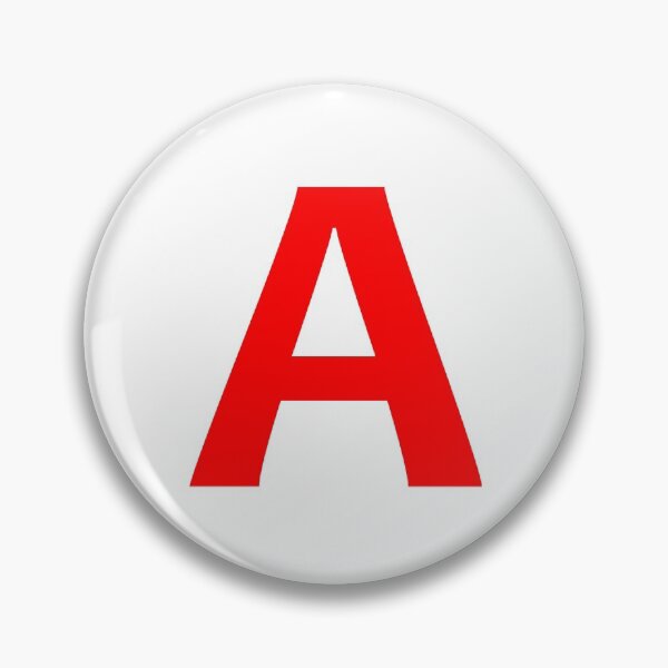 "Red color Letter A " Pin for Sale by WECreations | Redbubble