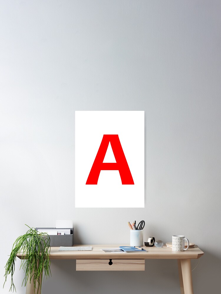 "Red color Letter A " Poster for Sale by WECreations | Redbubble