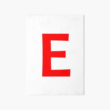 "Red color Letter E" Art Board Print for Sale by WECreations | Redbubble