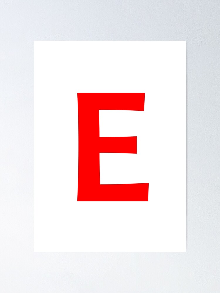 "Red color Letter E" Poster for Sale by WECreations | Redbubble