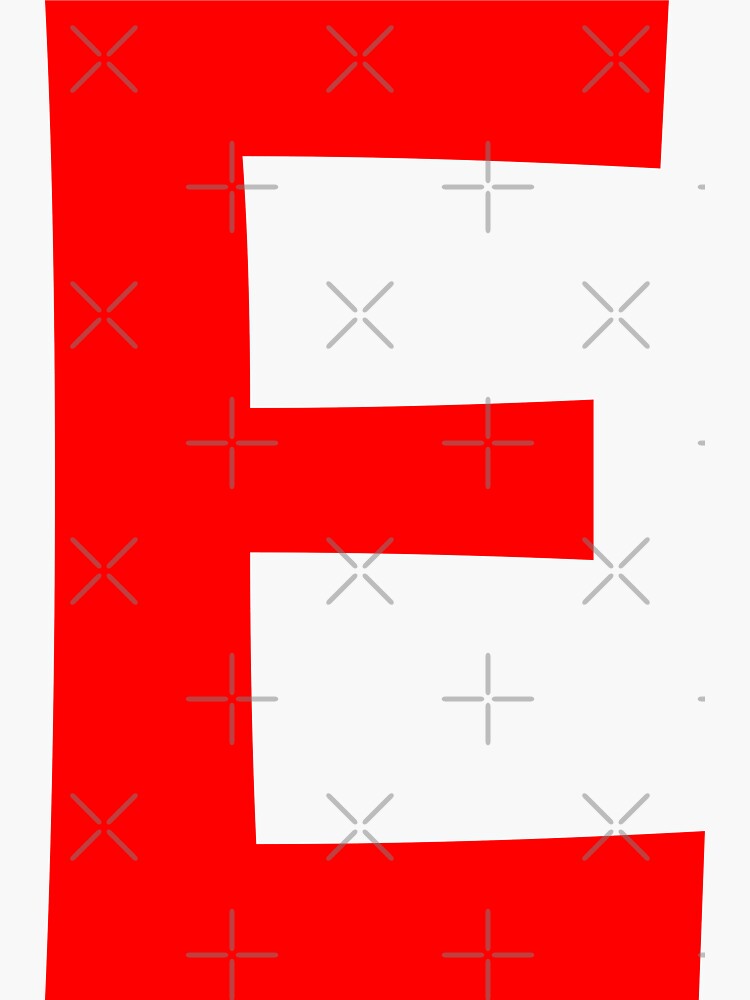 "Red color Letter E" Sticker for Sale by WECreations | Redbubble
