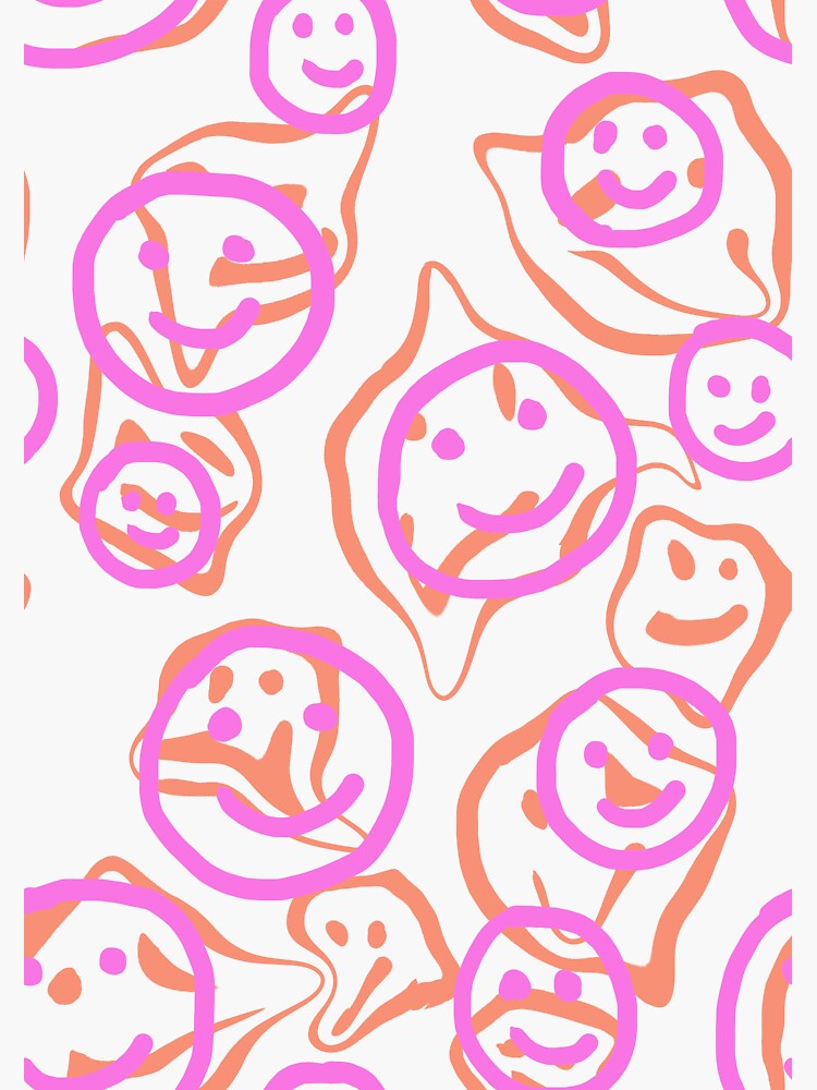 "orange and purple marble wave smiley face pattern" Sticker for Sale by ...