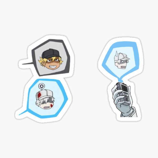 "cells at work icons" Sticker for Sale by snazzymina | Redbubble