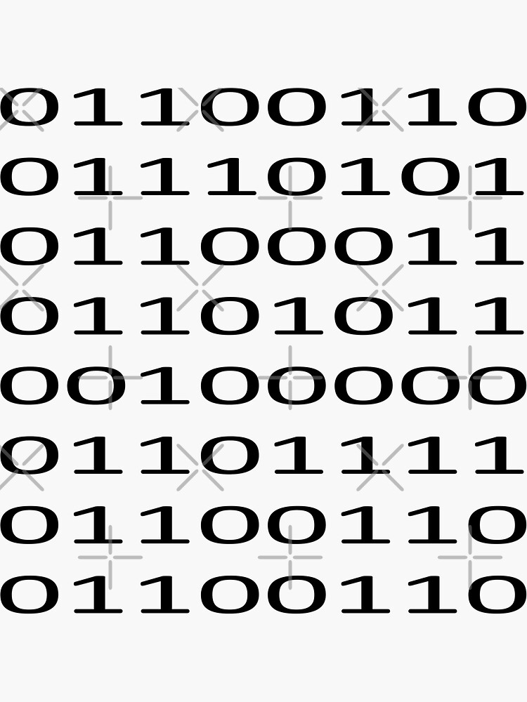 "Middle finger in binary code" Sticker for Sale by krinima | Redbubble