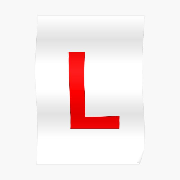 "Red color Letter L" Poster for Sale by WECreations | Redbubble