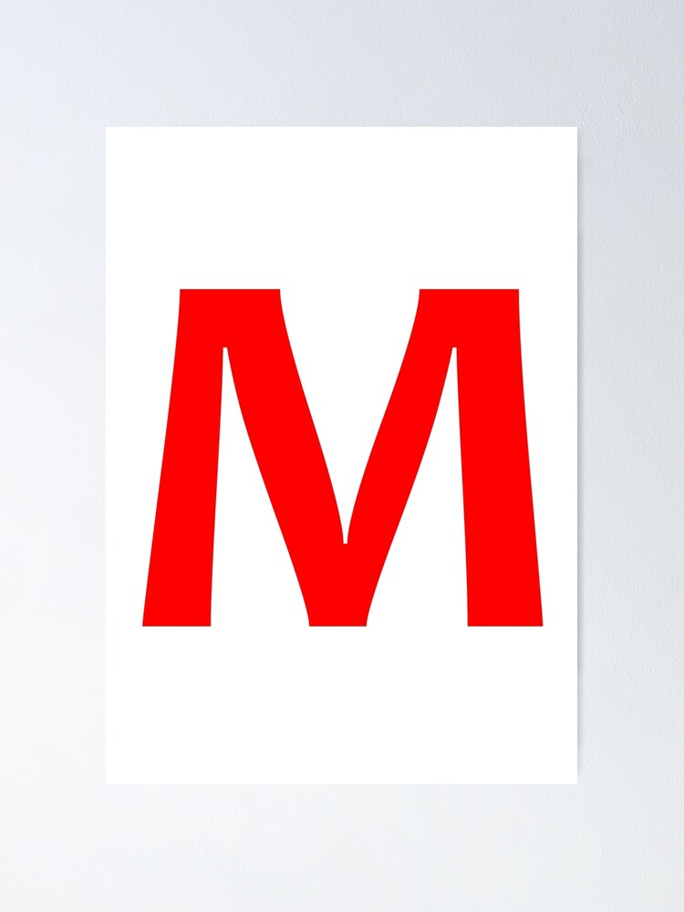 "Red color Letter M" Poster for Sale by WECreations | Redbubble