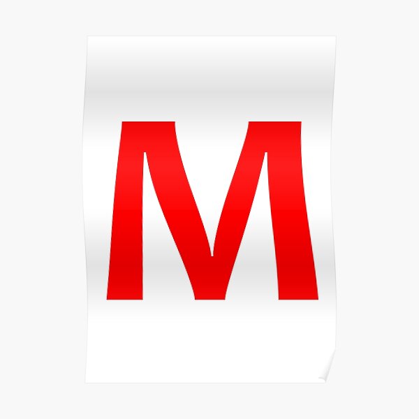 "Red color Letter M" Poster for Sale by WECreations | Redbubble
