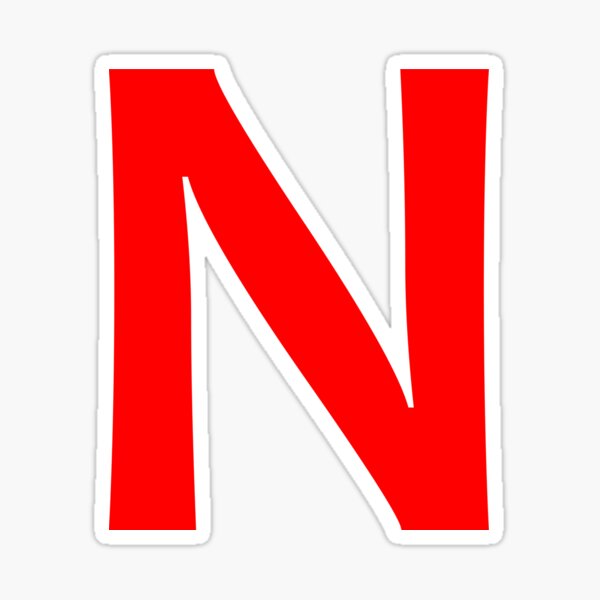 "Red color Letter N " Sticker for Sale by WECreations | Redbubble