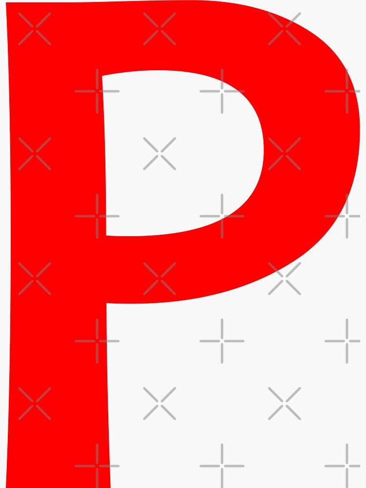 "Red color Letter P " Sticker by WECreations | Redbubble