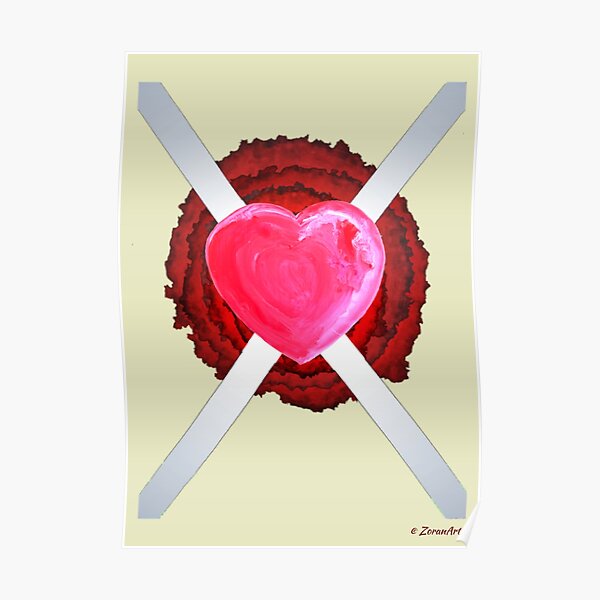 "Burrning Heart Rosette Saltire " Poster for Sale by ZoranArt | Redbubble