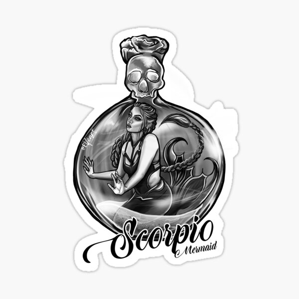 "Mermaid Scorpio Astrology White - Scorpio Mermaid Zodiac White ...