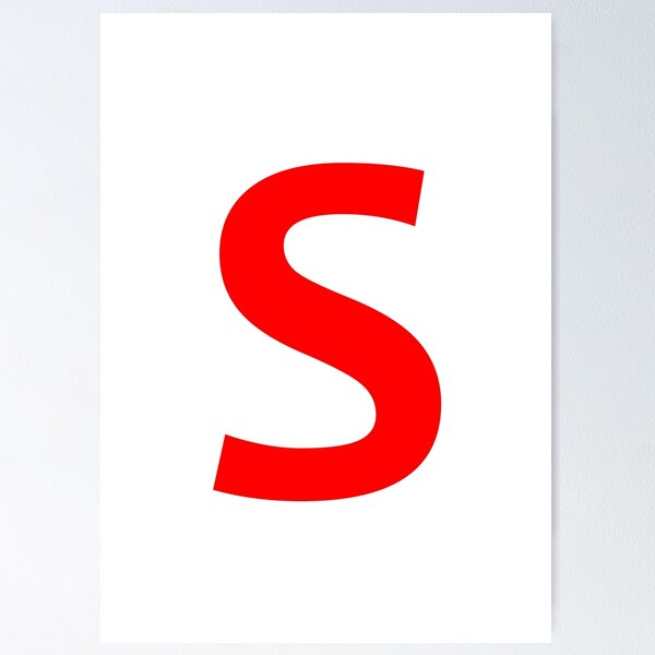 "Red color Letter S" Poster for Sale by WECreations | Redbubble