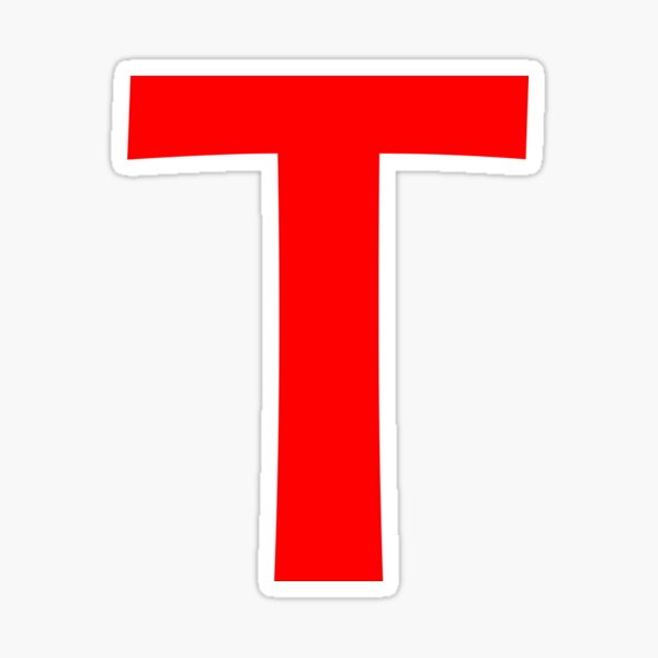 "Red color Letter T " Sticker for Sale by WECreations | Redbubble