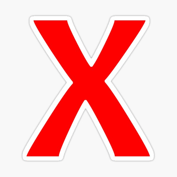 "Red color Letter X " Sticker for Sale by WECreations | Redbubble