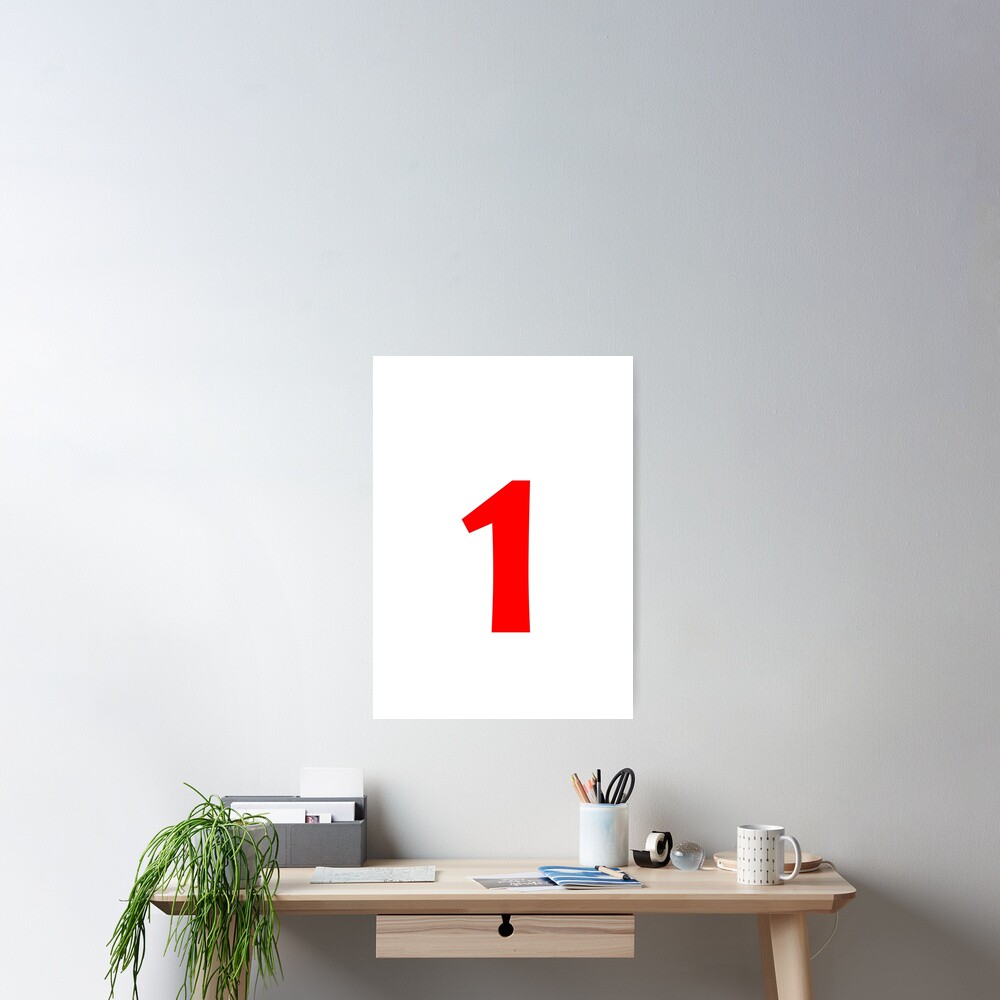 "Red color Number 1 " Sticker for Sale by WECreations | Redbubble