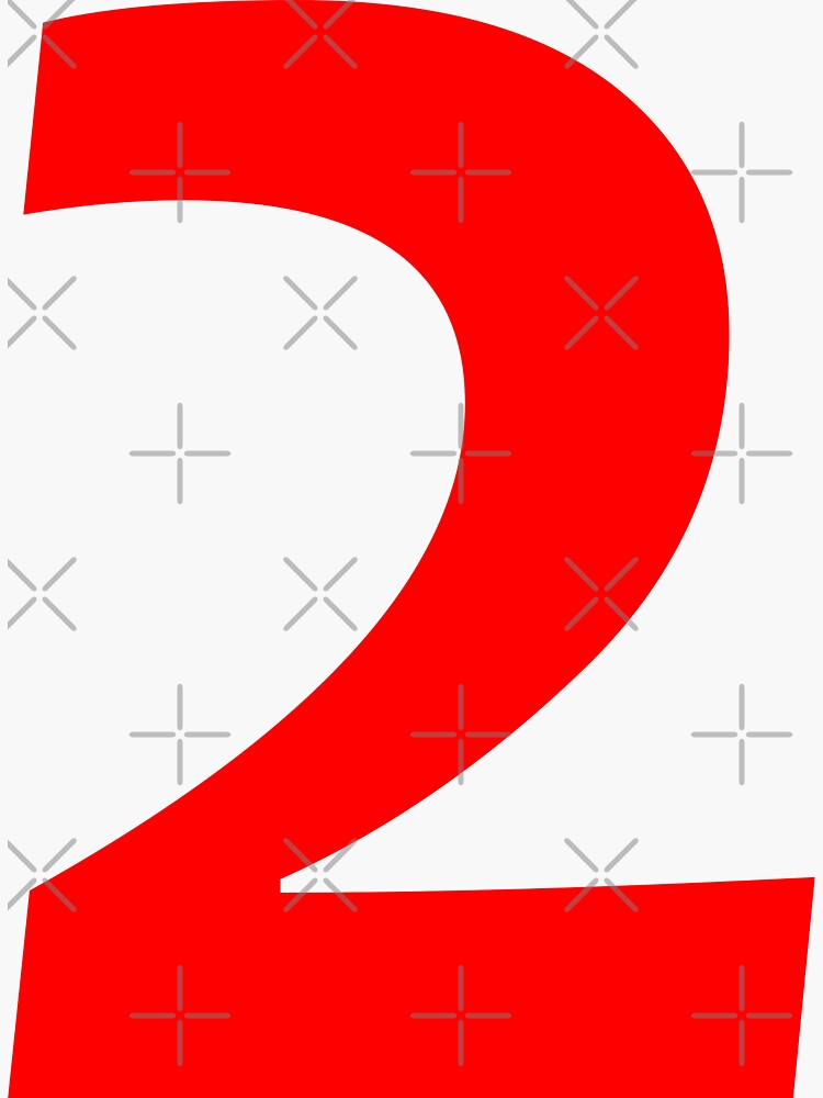"Red color Number 2" Sticker for Sale by WECreations | Redbubble