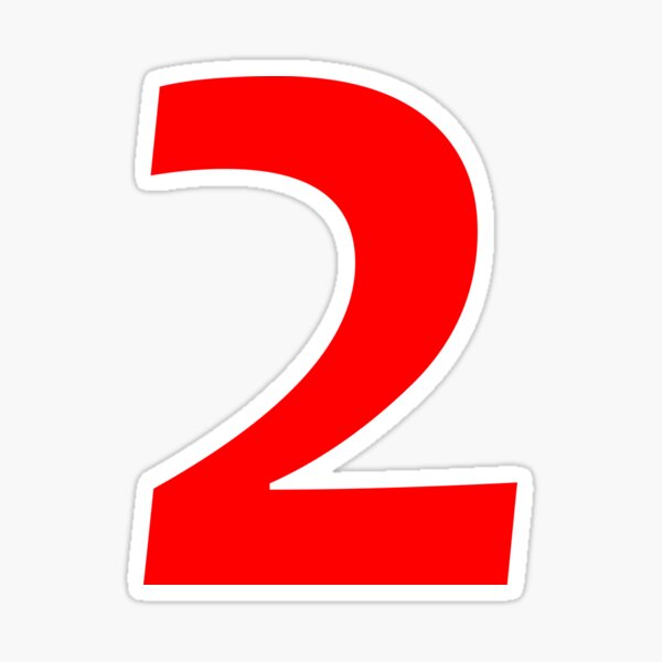 "Red color Number 2" Sticker for Sale by WECreations | Redbubble