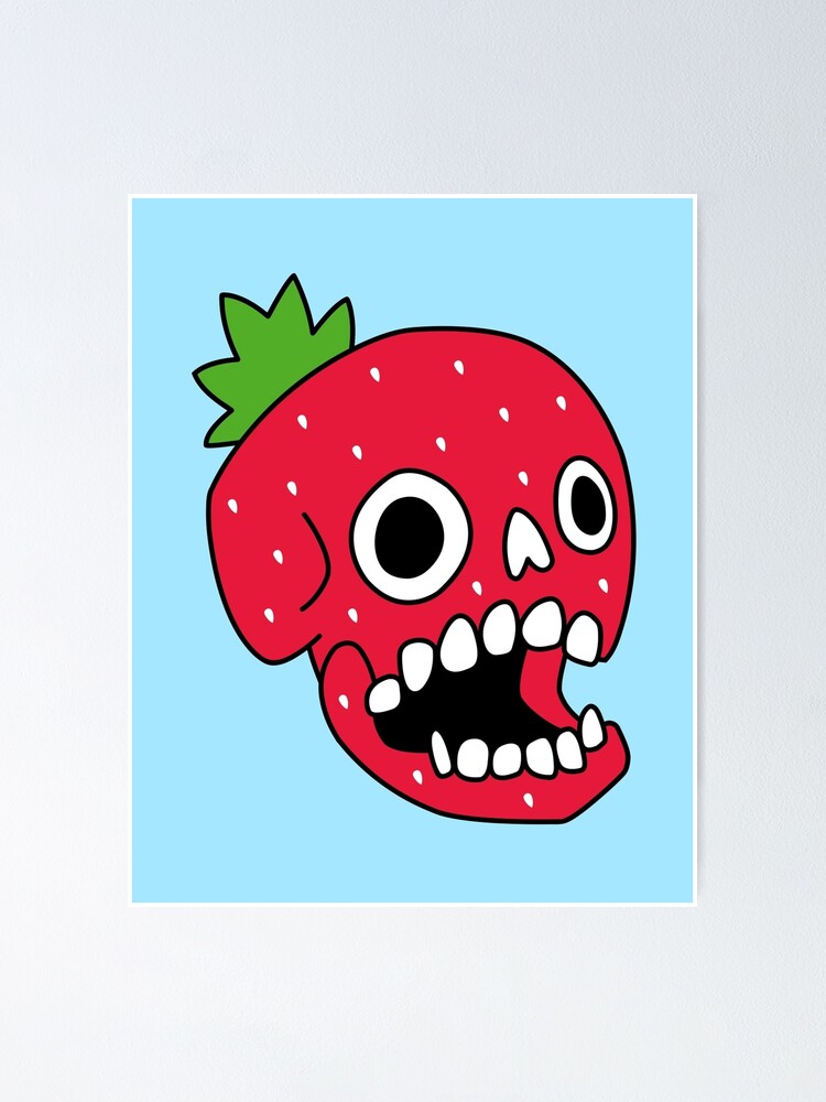 "Strawberry Skull" Poster by eli-diaz | Redbubble