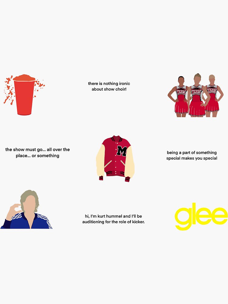 "glee sticker pack" Sticker by printsbyh | Redbubble