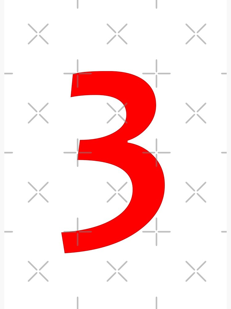 "Red color Number 3" Art Board Print for Sale by WECreations | Redbubble