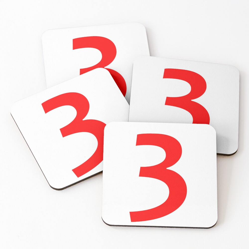 "Red color Number 3" Poster for Sale by WECreations | Redbubble