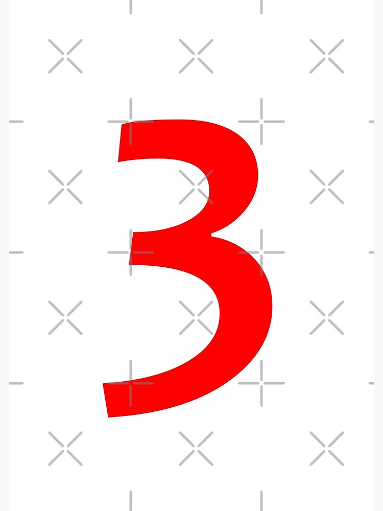 "Red color Number 3" Poster for Sale by WECreations | Redbubble