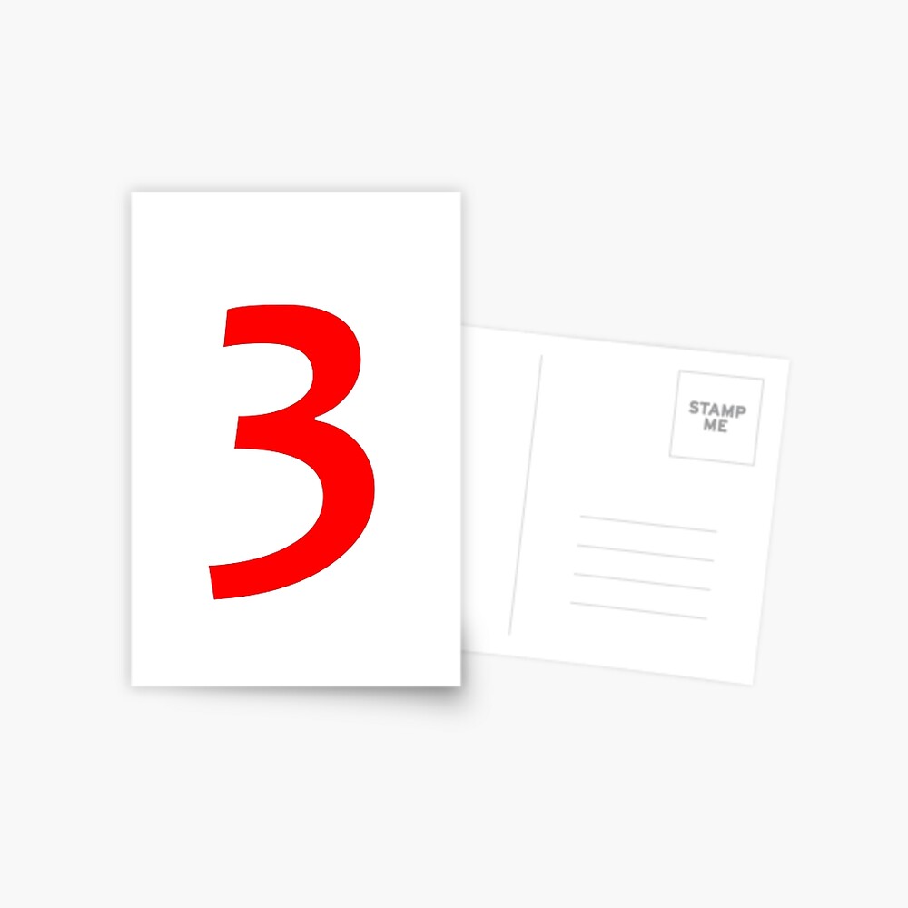 "Red color Number 3" Poster for Sale by WECreations | Redbubble