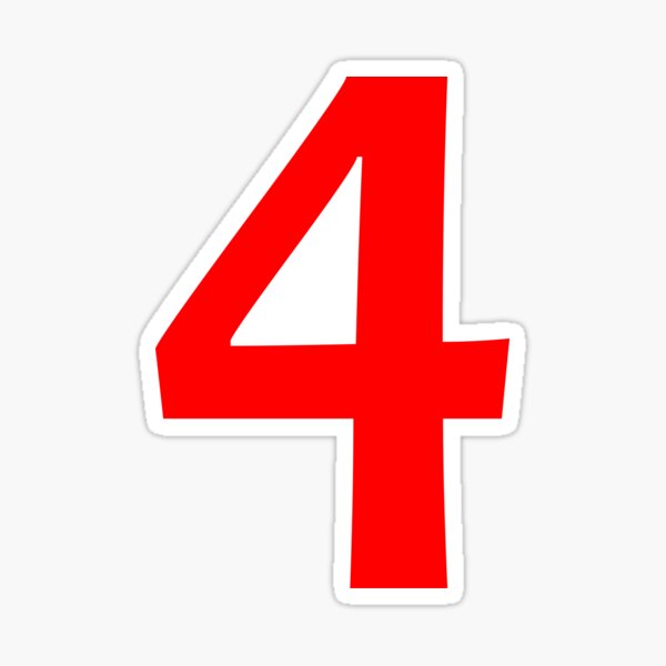 "Red color Number 4" Sticker for Sale by WECreations | Redbubble