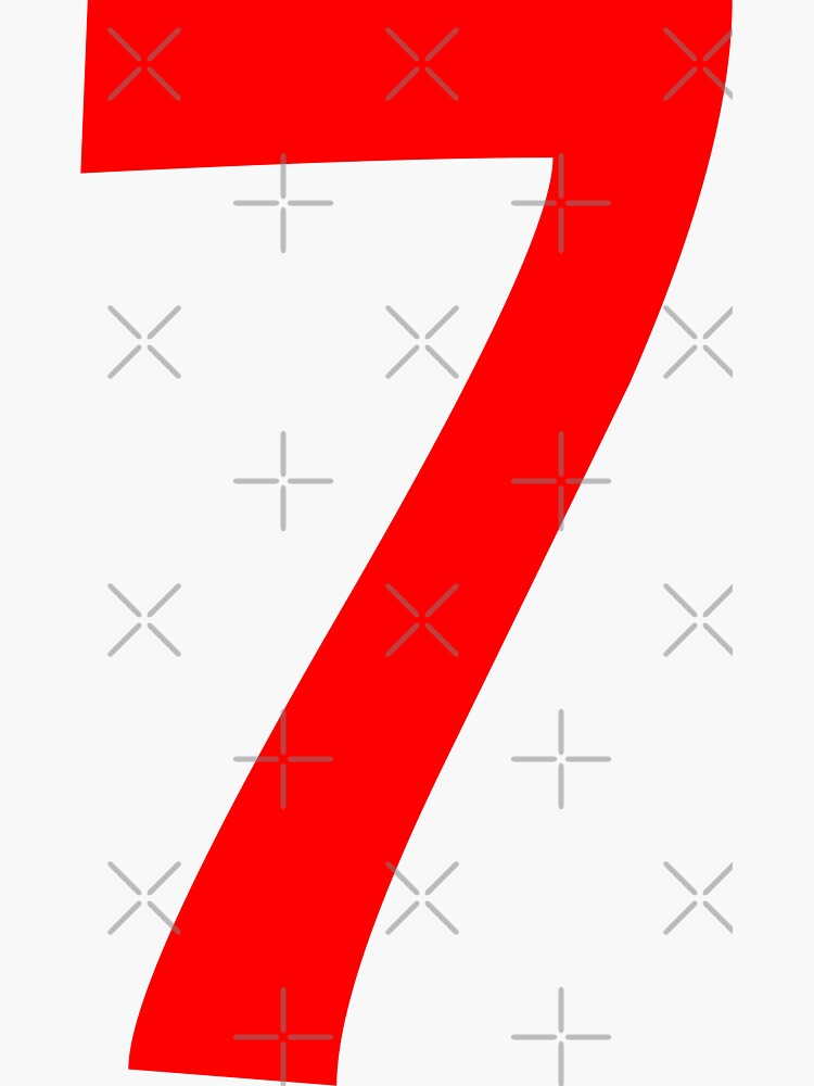 "Red color Number 7 " Sticker for Sale by WECreations | Redbubble