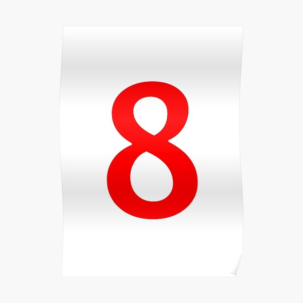 "Red color Number 8 " Poster for Sale by WECreations | Redbubble