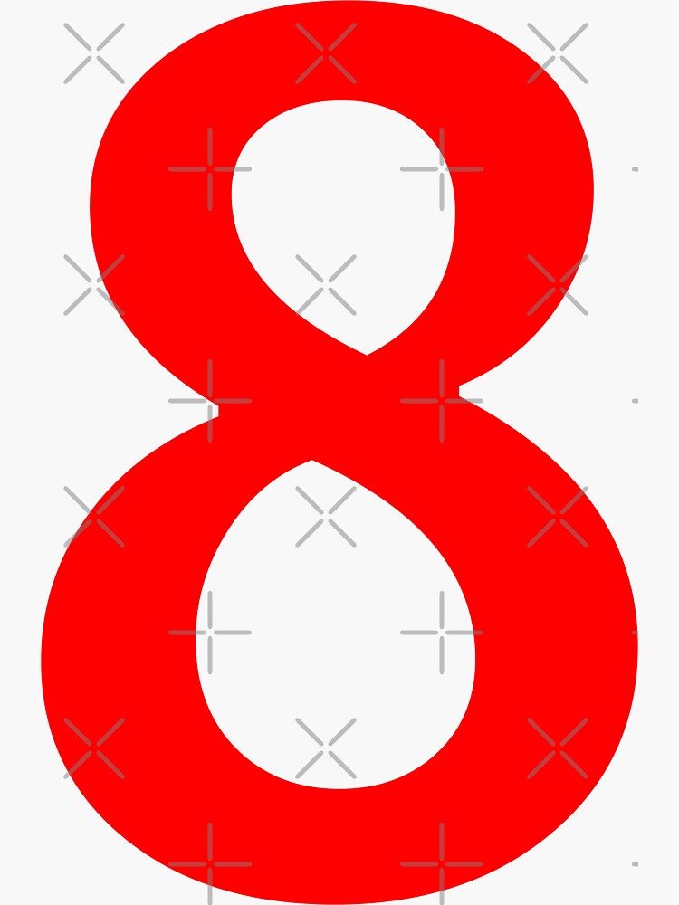 "Red color Number 8 " Sticker for Sale by WECreations | Redbubble