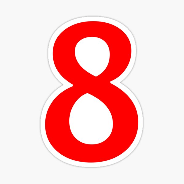 "Red color Number 8 " Sticker for Sale by WECreations | Redbubble