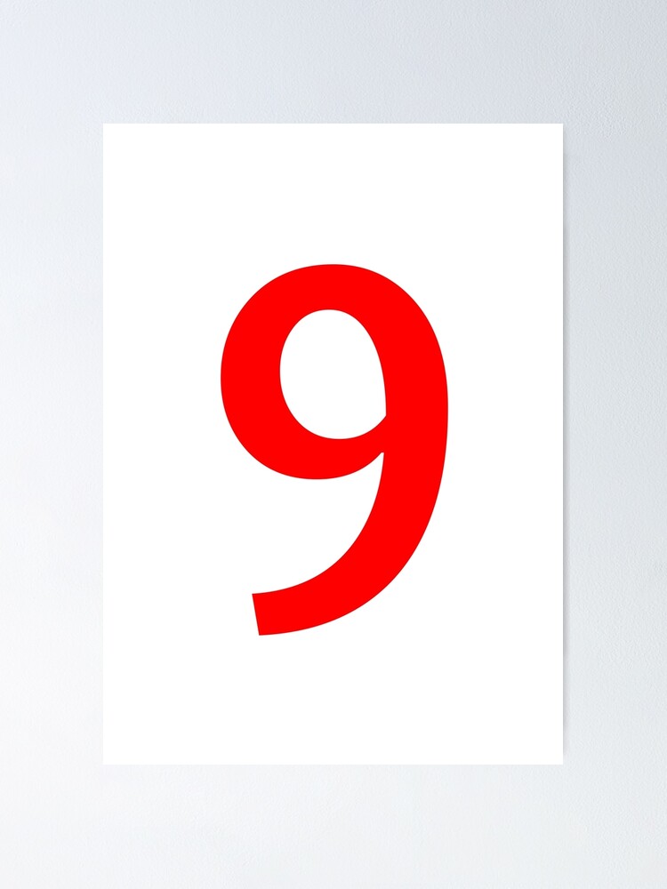 "Red color Number 9 " Poster for Sale by WECreations | Redbubble