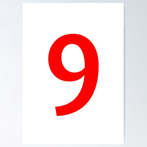 "Red color Number 9 " Poster for Sale by WECreations | Redbubble